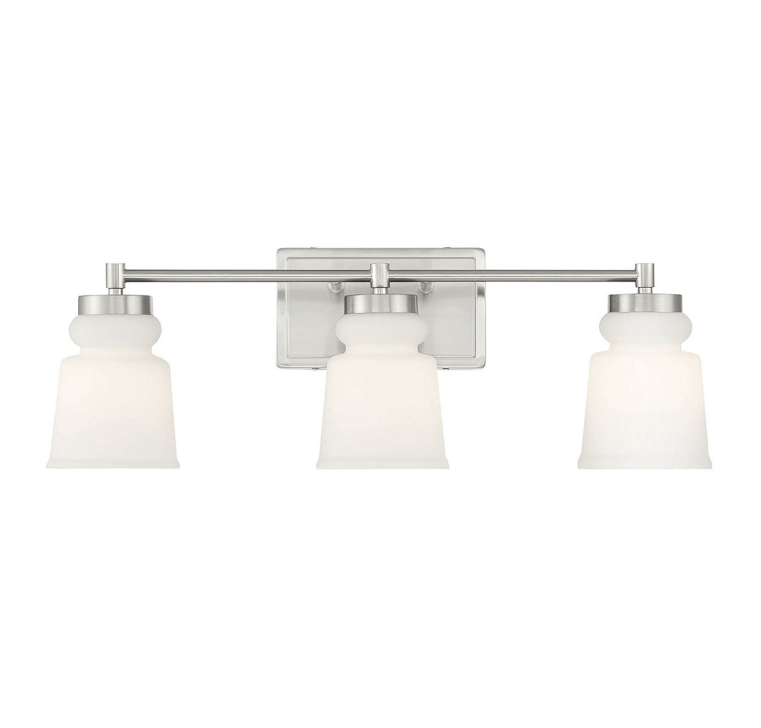 Three Light Bathroom Vanity Light in Brushed Nickel by | The Lighting ...