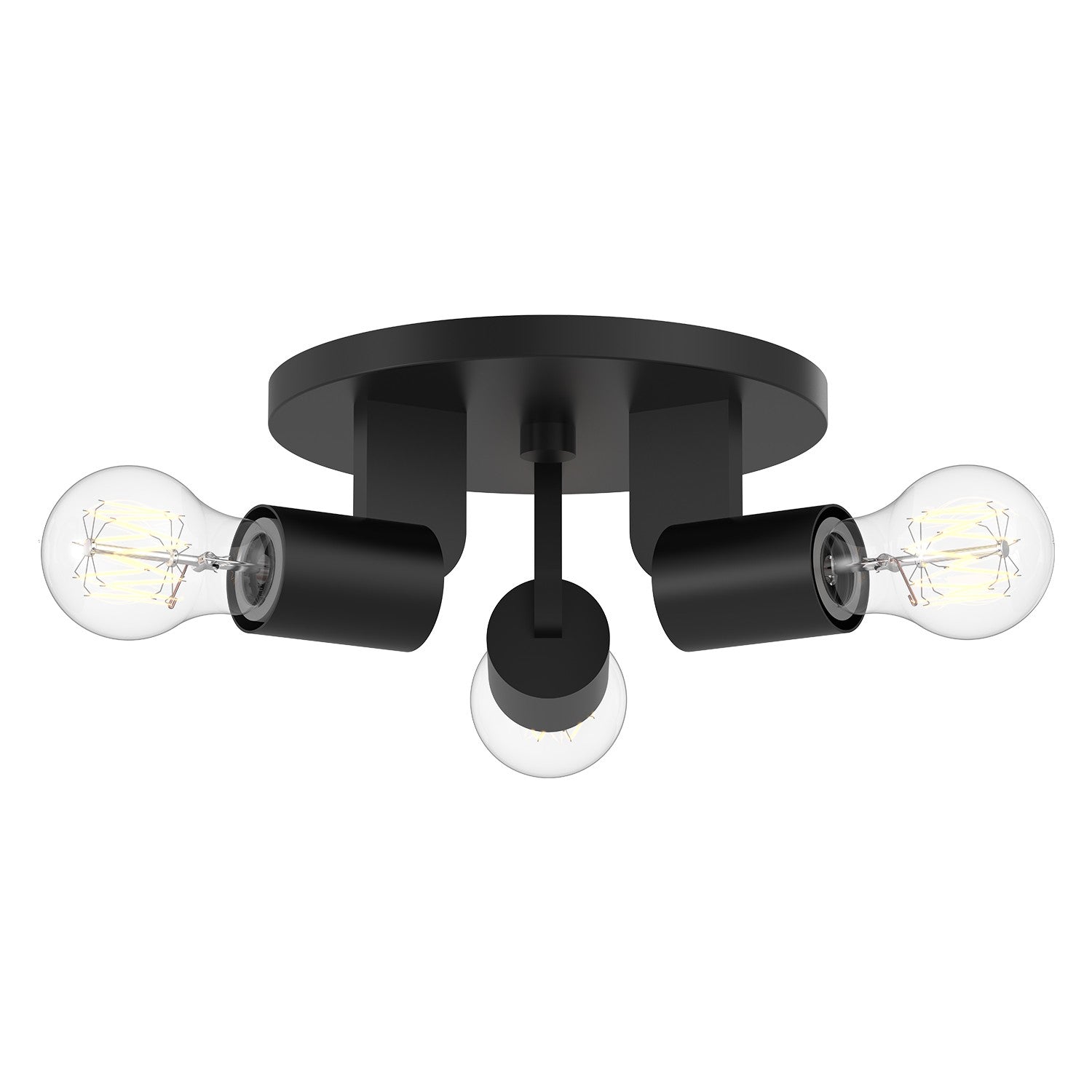 Claire Three Light Semi-Flush Mount in Matte Black by | The Lighting ...