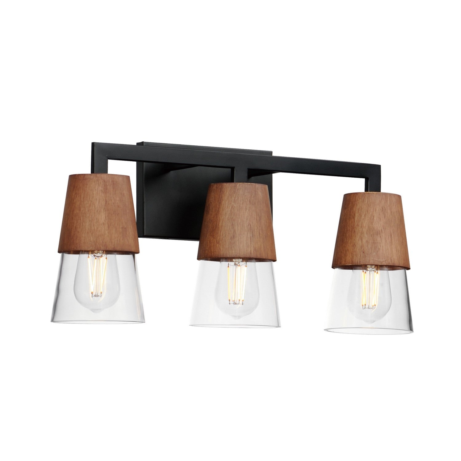 Maxim - 21623CLWNBK - Three Light Bath Vanity - Carpenter - Walnut ...