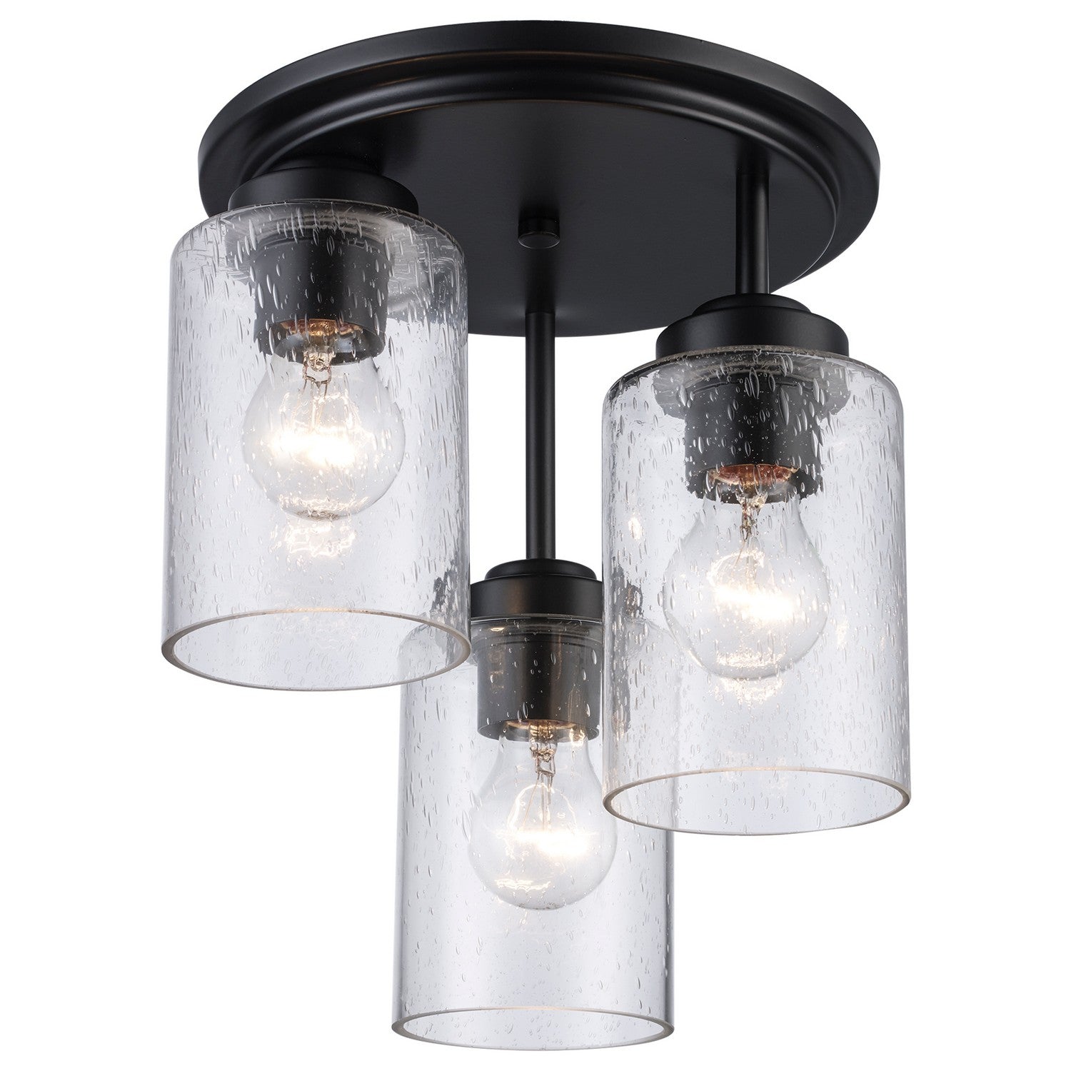 Trans Globe Imports - 80520-3 BK - Three Light Flush Mount - Black ...