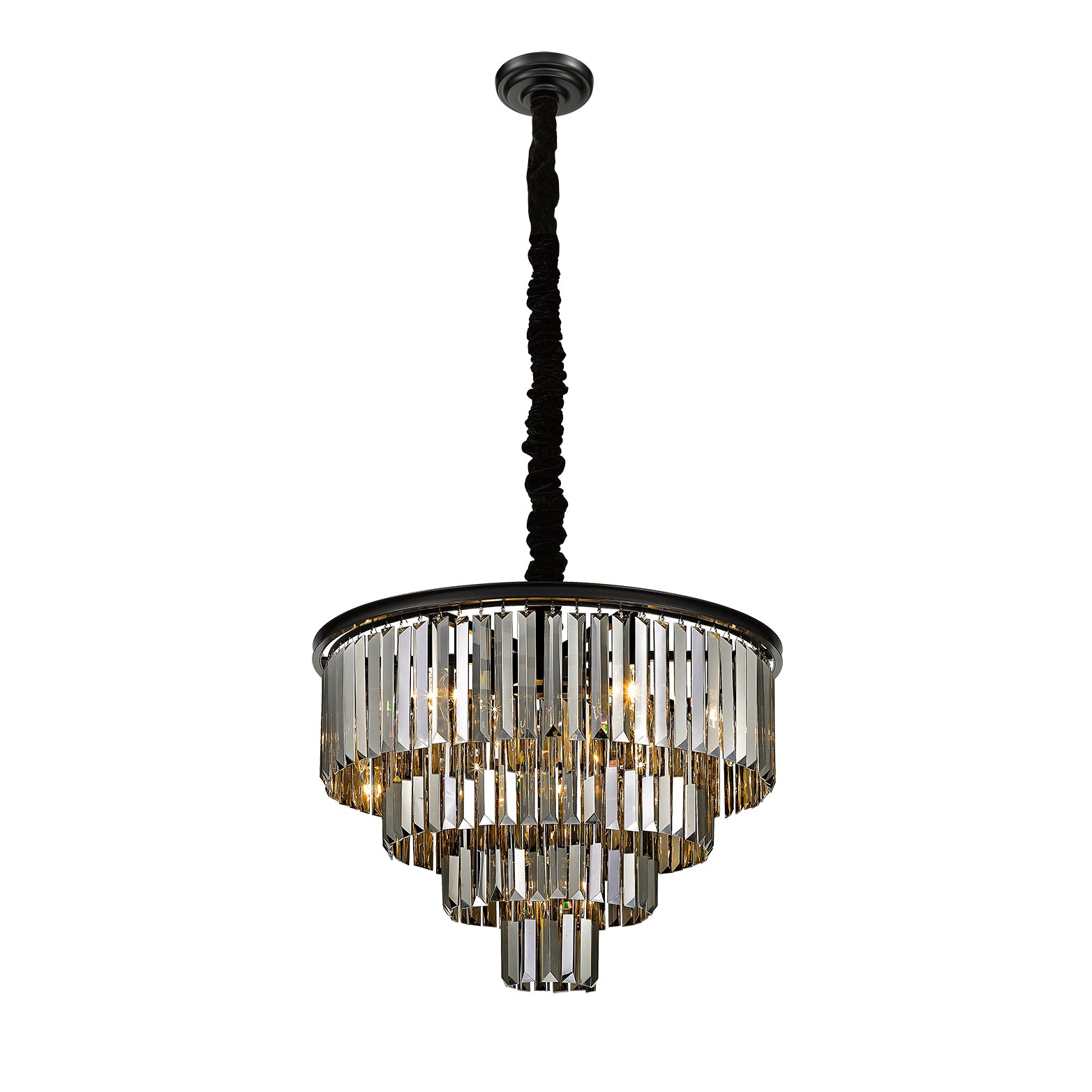 Morgan 12-Light Matte Black Crystal Chandelier by Modition Lighting ...