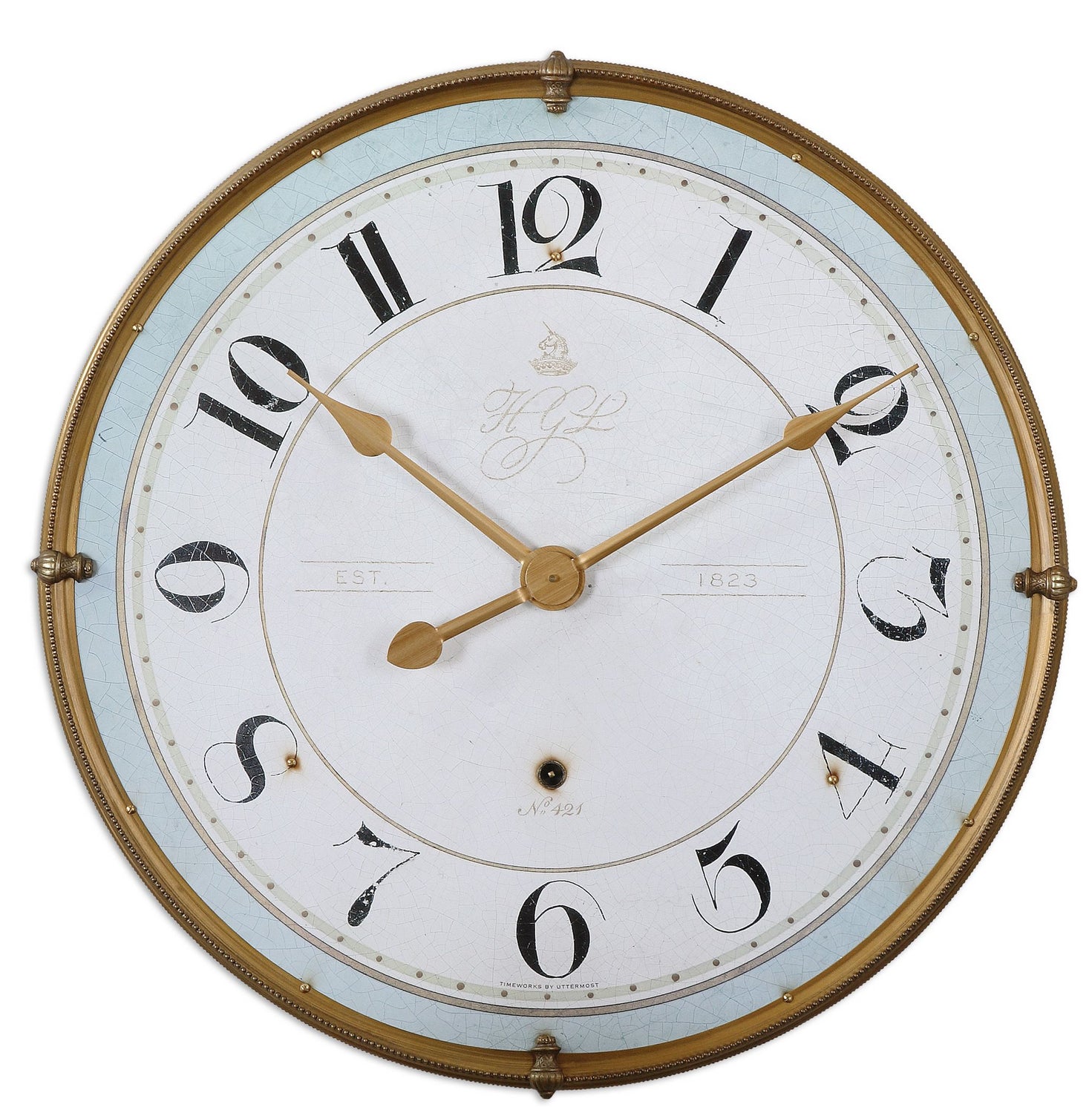 Uttermost - 06091 - Wall Clock - Torriana - Antiqued Gold ...