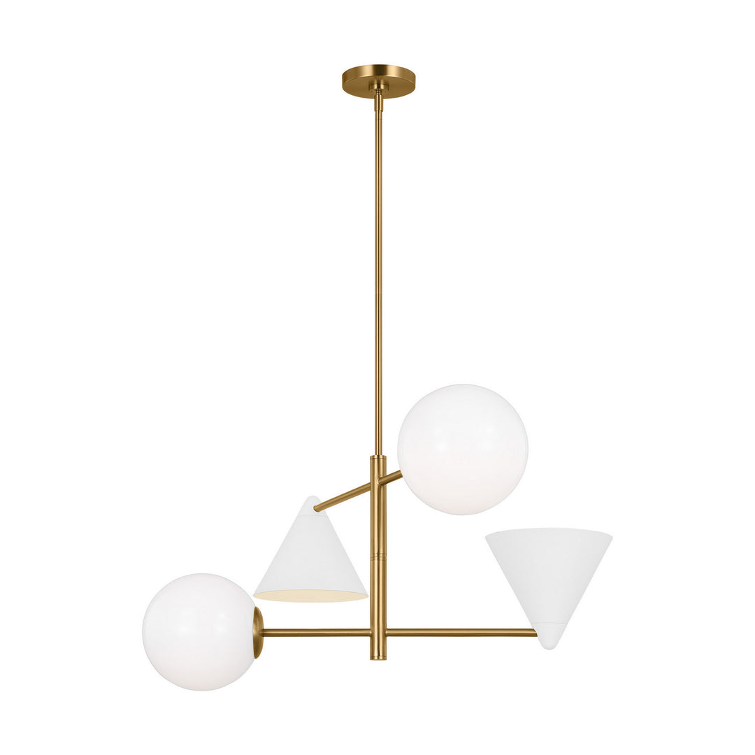 Visual Comfort Studio Canada - AEC1114MWTBBS - Four Light Chandelier ...